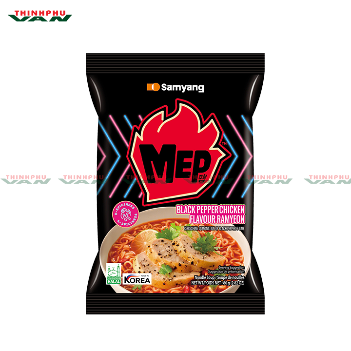 MEP Black Pepper Chicken Flavour Ramyeon (Mì Gà Tiêu Đen) - Vạn Thịnh Phú